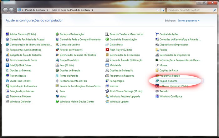 Como configurar o painel de controle do Windows para trabalhar com ...